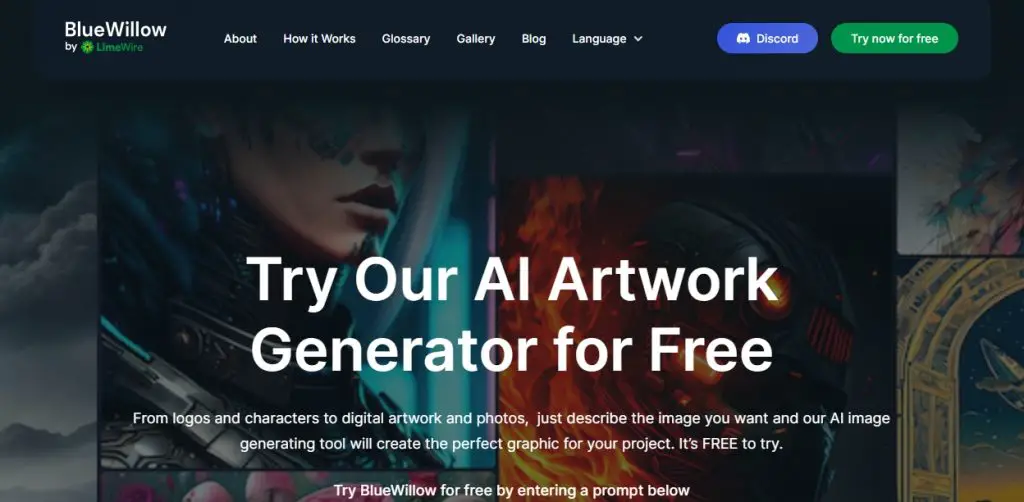 BlueWillow: AI Online Image Generator That Can Generate Four Pictures ...