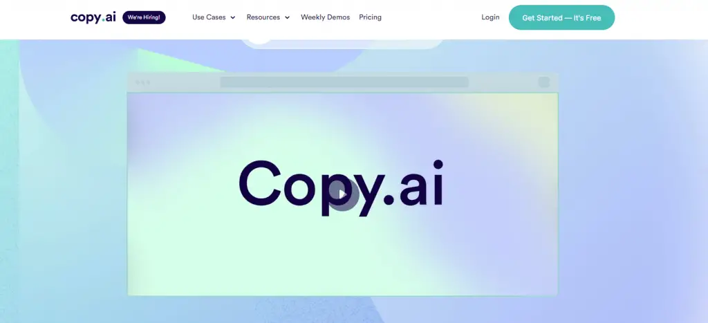 Copy AI:AI Generator Focused on Business Writing