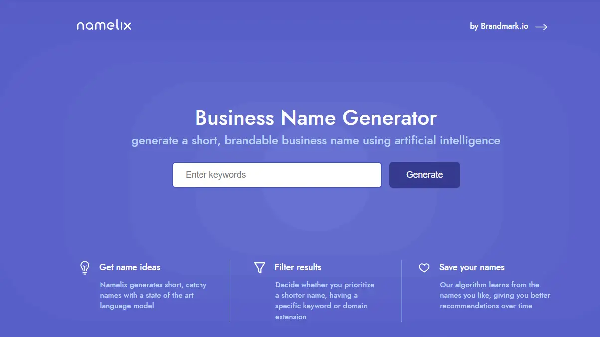 Namelix: The Best Business Name AI Generator For Free