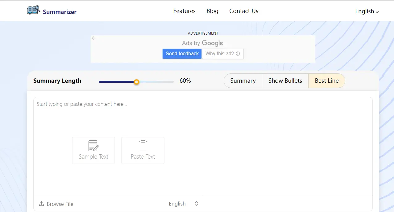 Summarizer：免费的 AI 在线摘要工具