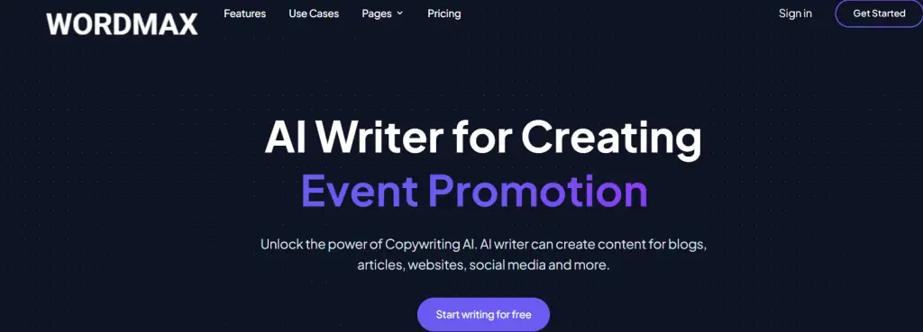 Wordmax: A Powerful AI Writing Tool