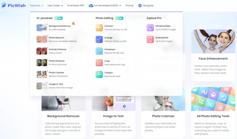 PicWish：像专业人士一样轻松编辑照片的最简单方法