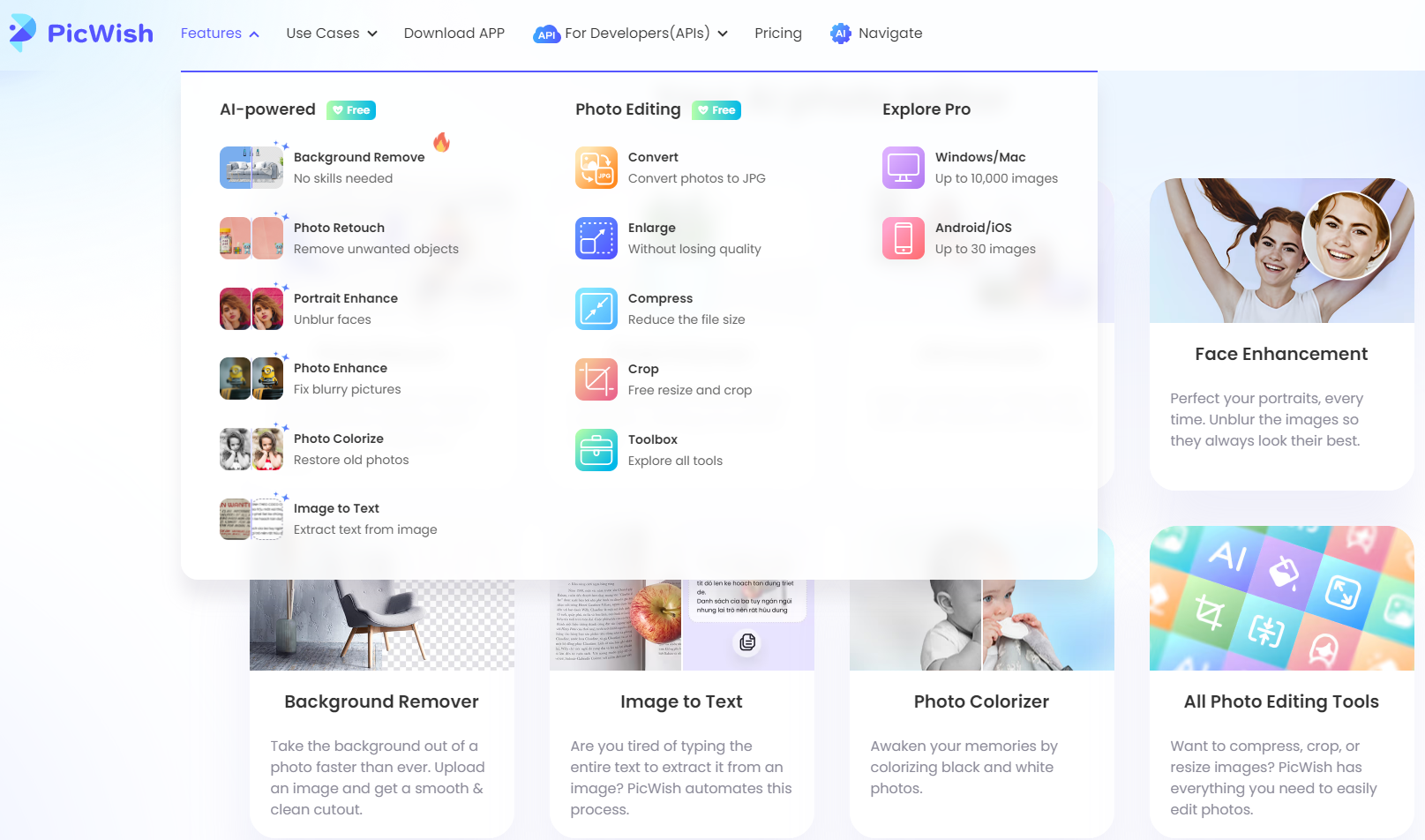 PicWish：像专业人士一样轻松编辑照片的最简单方法