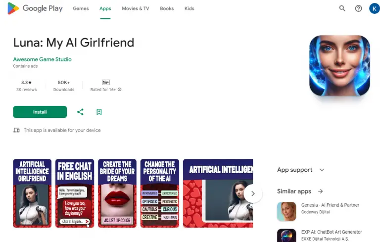 How to Use Luna: My AI Girlfriend to Customize My Personal Girlfriend？