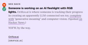 Orifice AI:The AI-Powered Fleshlight with RGB Lights